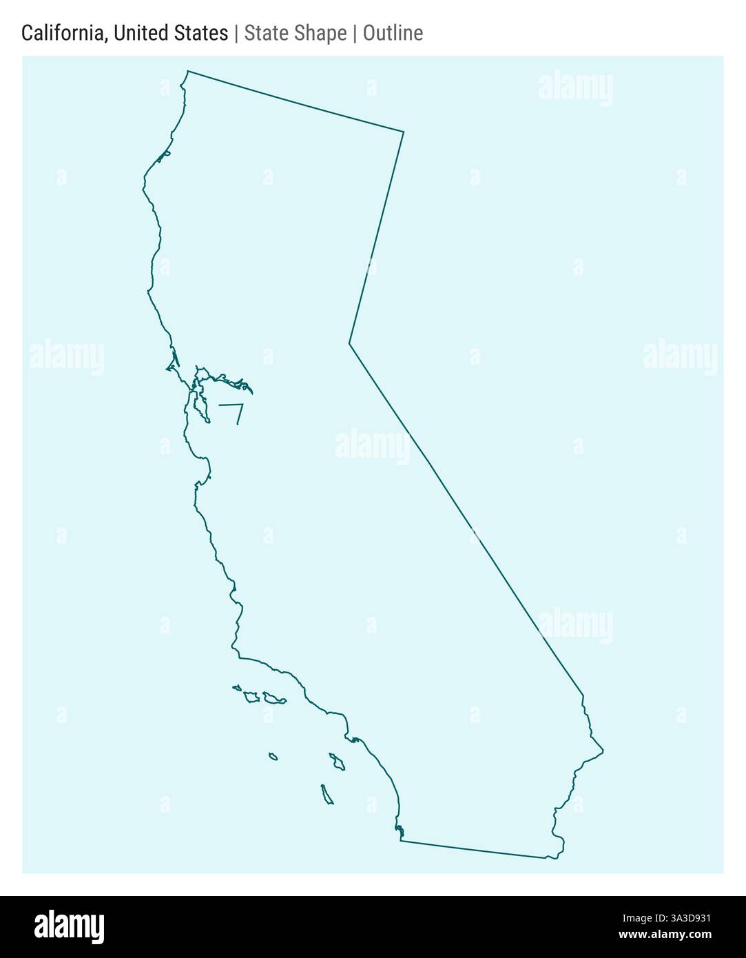 California, United States. Simple vector map. State shape. Outline ...