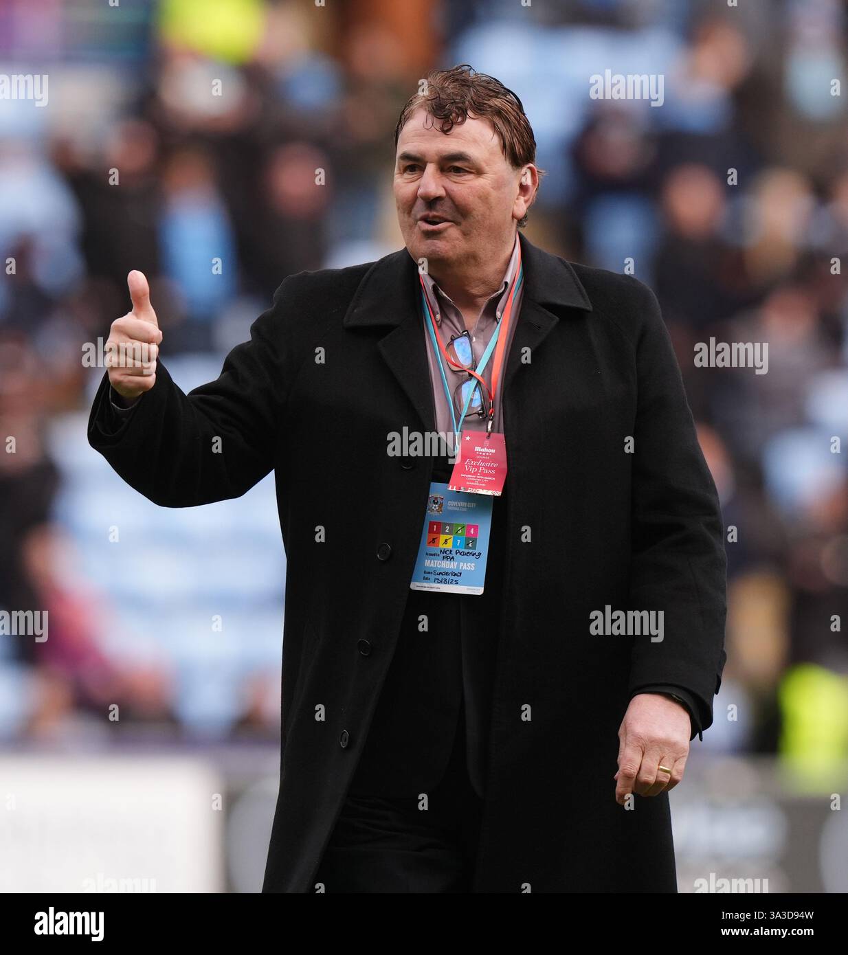 Former Coventry City player Nick Pickering at halftime during the Sky ...