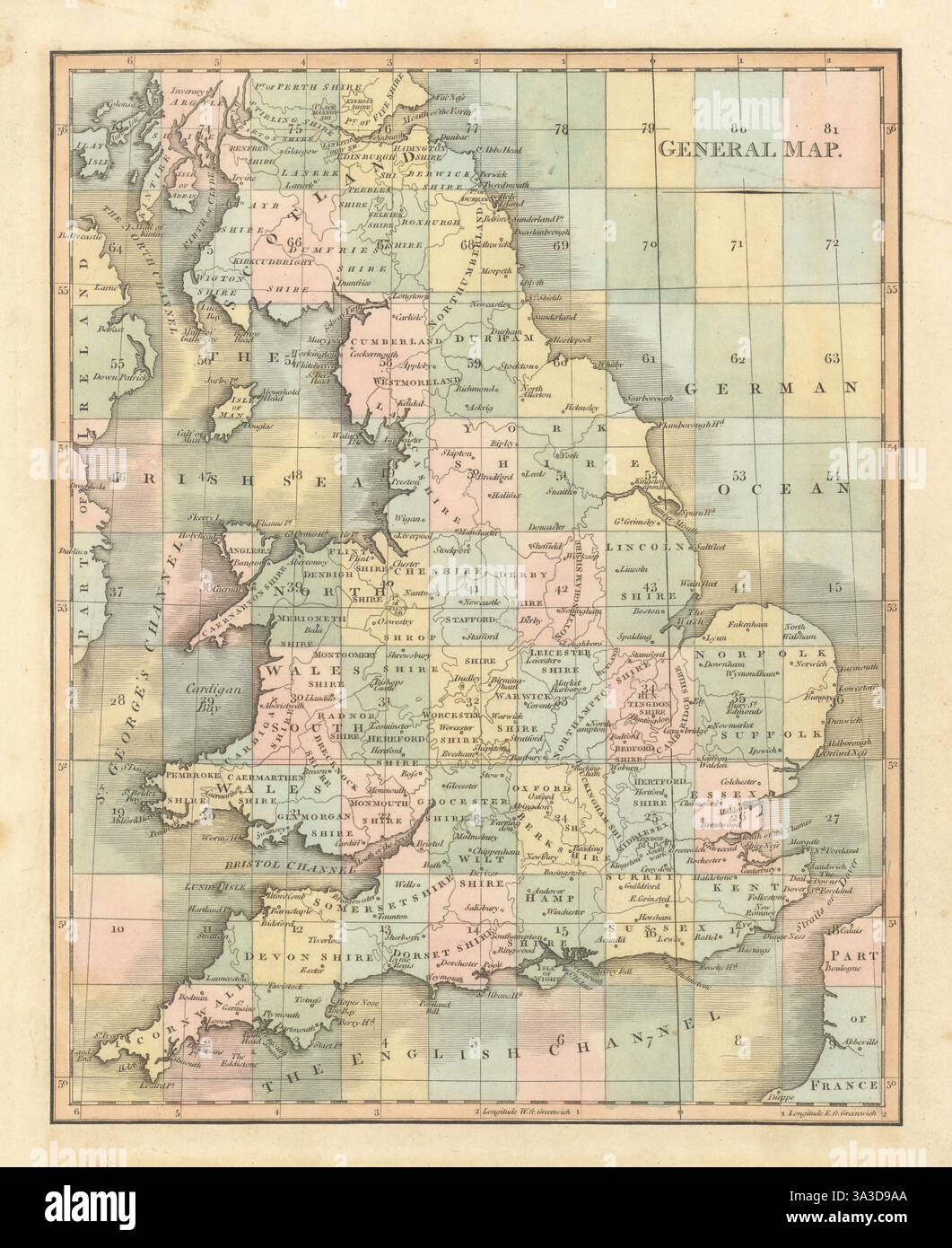 UNITED KINGDOM. England & Wales General Index Map. CARY 1824 old ...