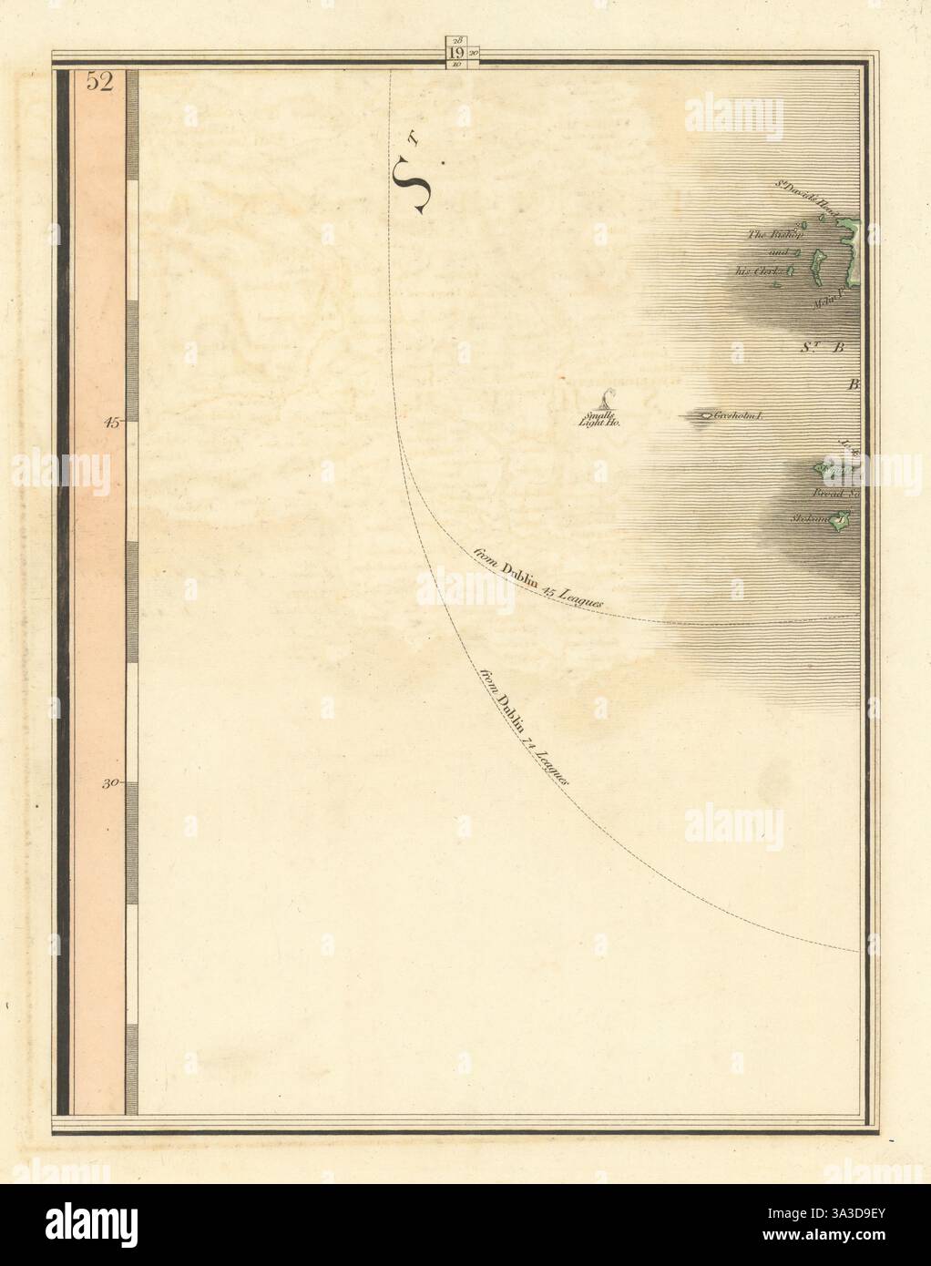 PEMBROKESHIRE. St. Davids St Bride's Bay Solva Dale. Wales. CARY 1824 ...