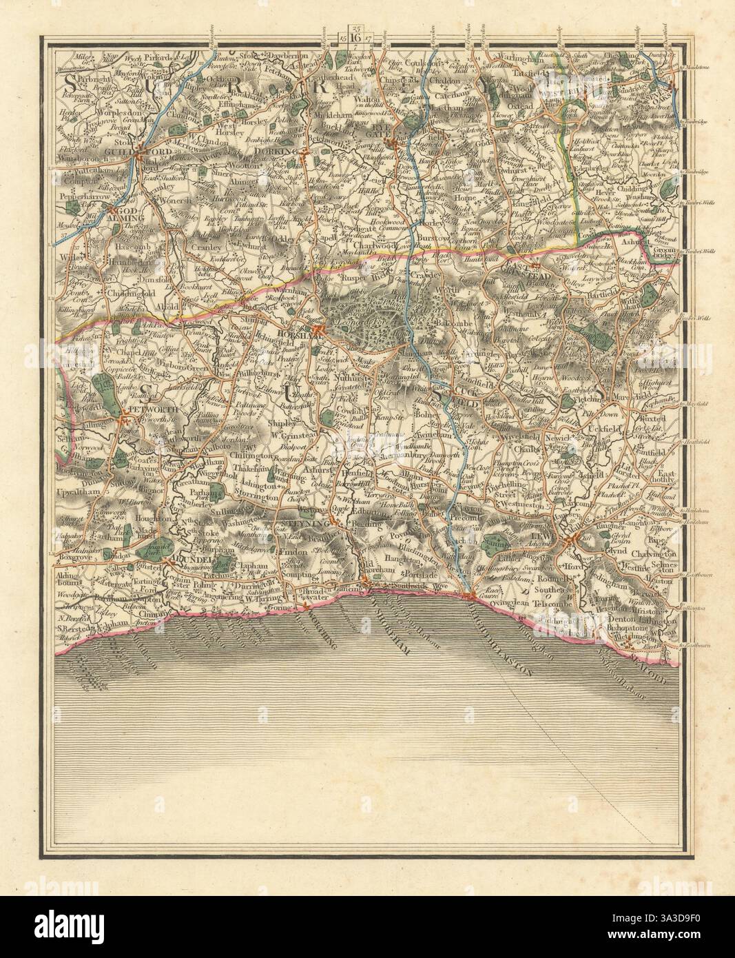 SURREY/SUSSEX.Sevenoaks Guildford east Grinstead Worthing Brighton.Cary ...