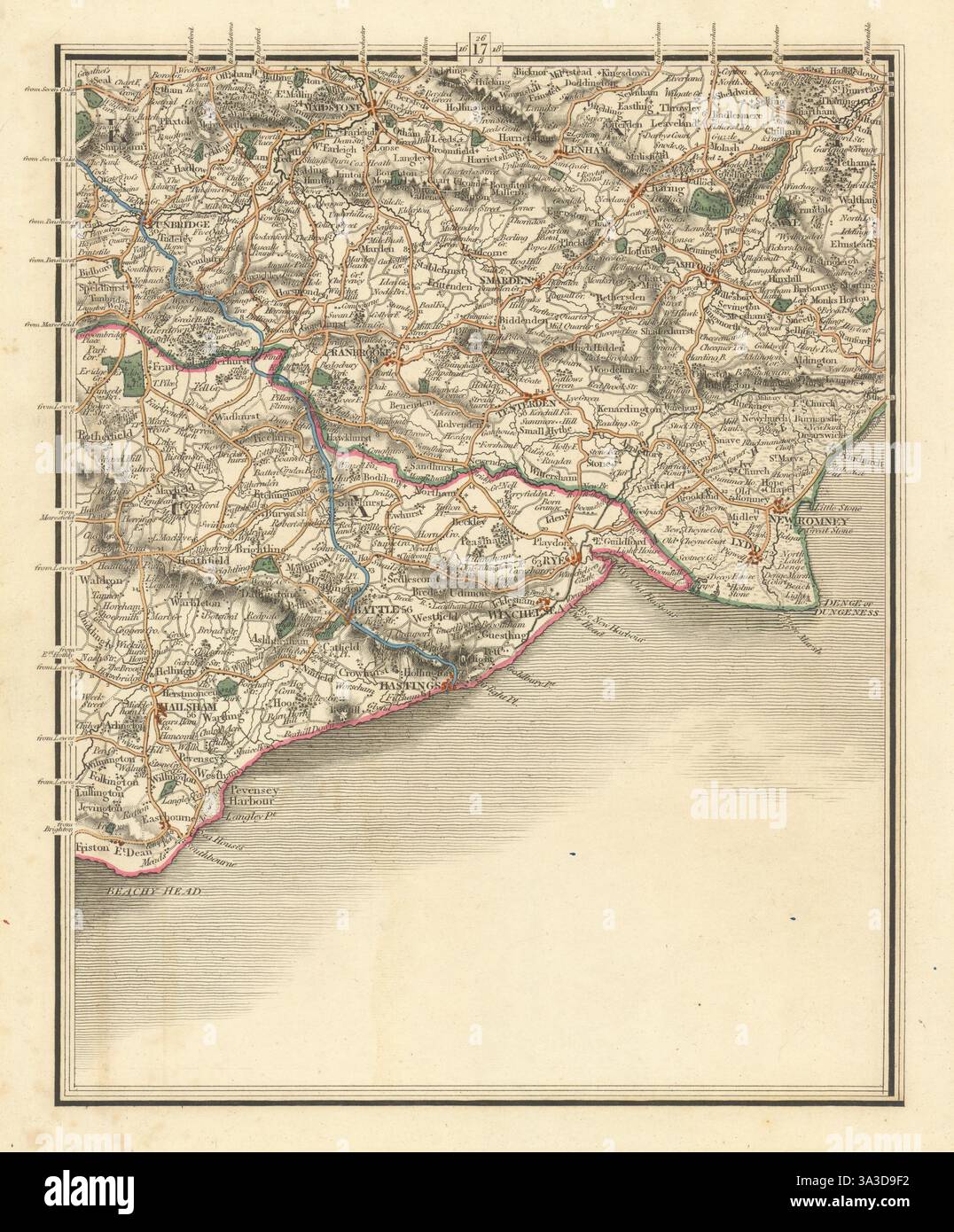 KENT/SUSSEX COAST.Maidstone Ashford Tunbridge Wells Rye Eastbourne.CARY ...