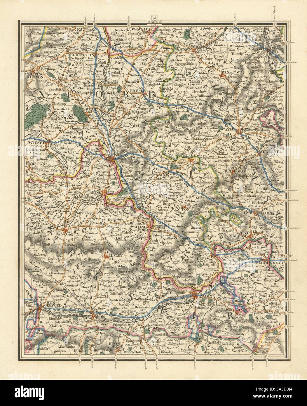 THAMES VALLEY & CHILTERNS.Oxford Reading Henley Marlow Maidenhead.CARY ...