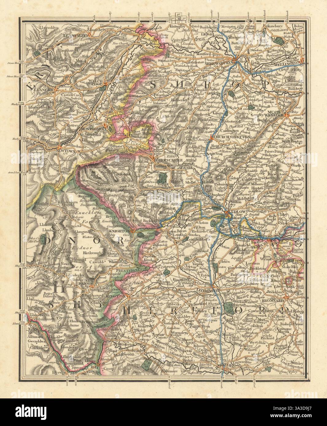 WELSH MARCHES.Shrops Radnor Montgomery.Shrewsbury Ludlow Hereford.CARY ...