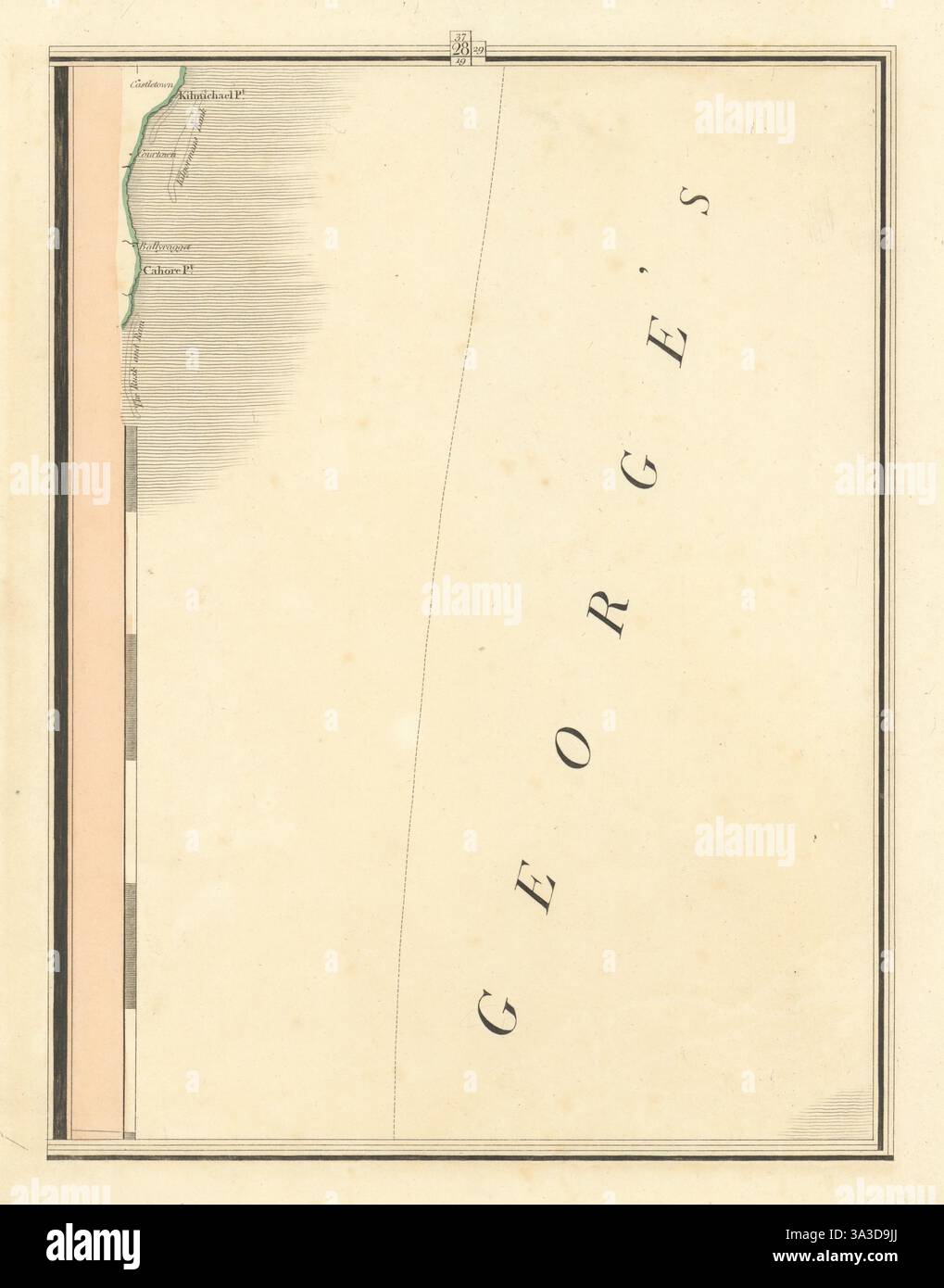 IRELAND. St George's Channel. Section 28. CARY 1824 old antique map ...