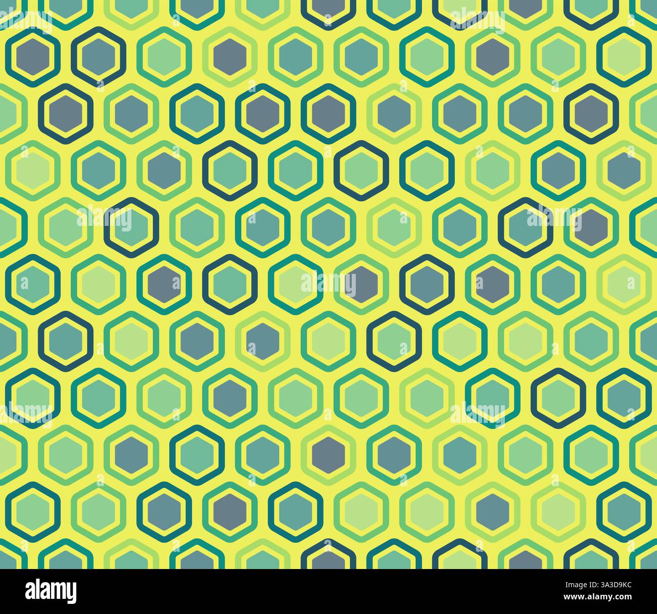 Tileable hexagon pattern. Bold rounded hexagon cells with padding and inner solid cells ...