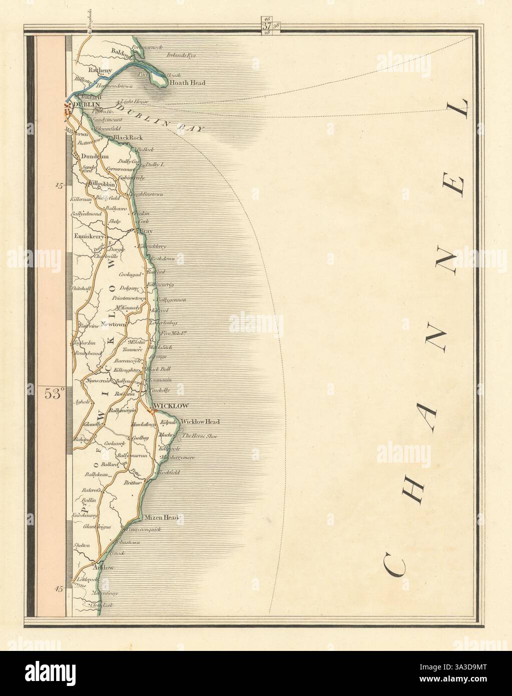 IRELAND EAST COAST. Wicklow, Dublin, Arklow, St George's Channel. CARY ...