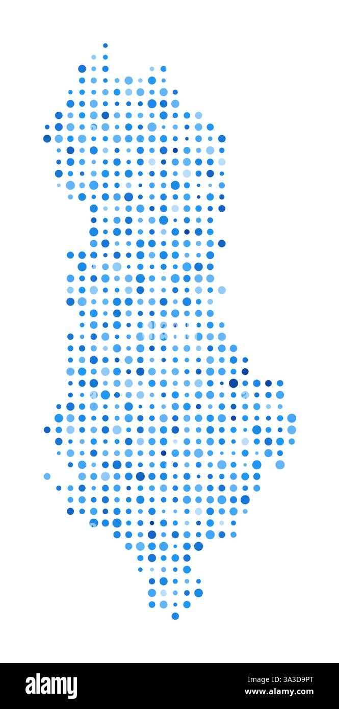 Albania Dot Map. Country Digital Style Shape. Albania vector image ...