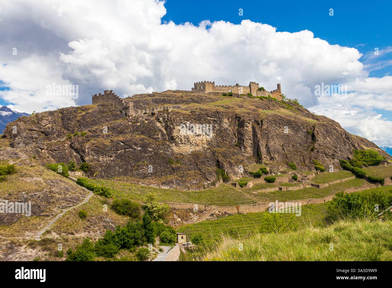 View of Tourbillon Castle in Sion, Switzerland Stock Photo - Alamy