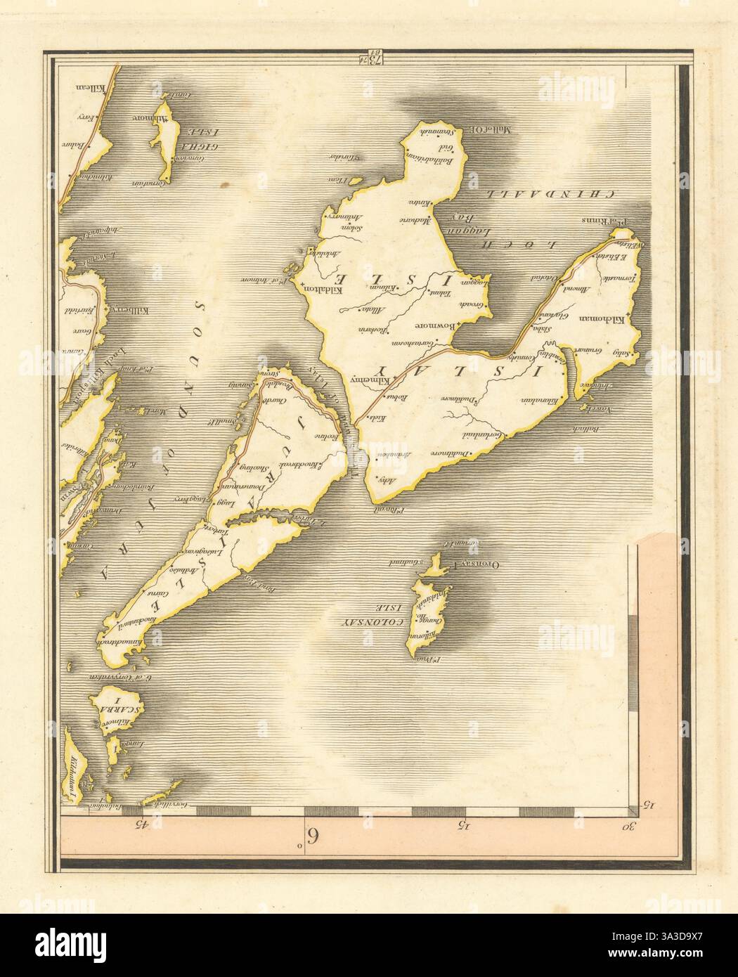 INNER HEBRIDES.Isles of Jura Colonsay Islay.Mull of Kintyre.Argyll.CARY 1824 map Stock Photo - Alamy