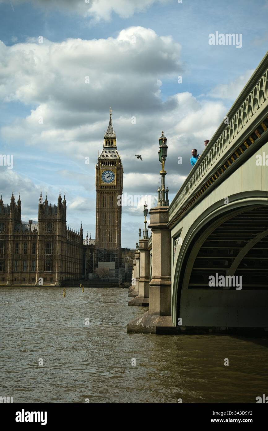 View along Westminster Bridge towards Big Ben in London – iconic ...