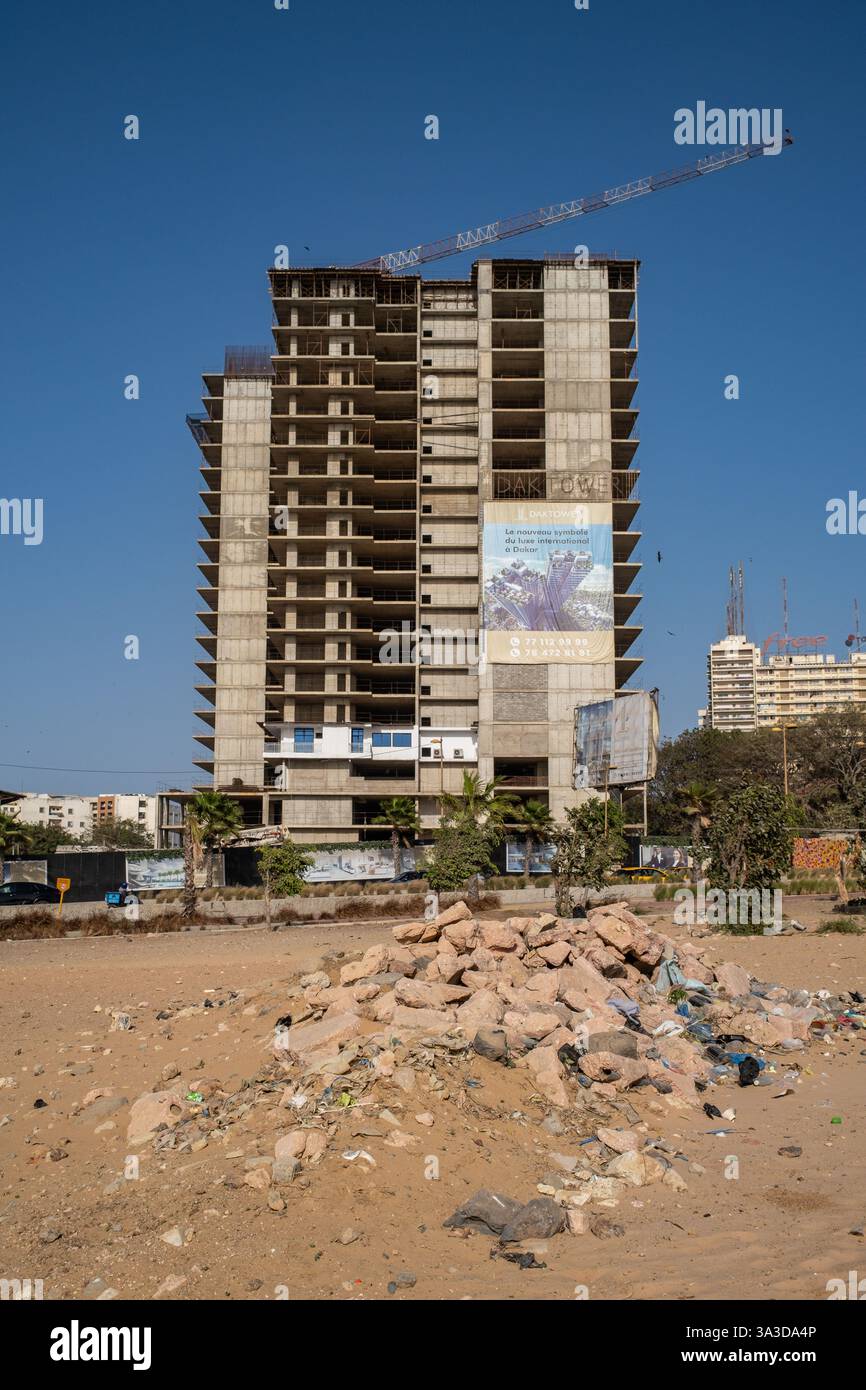 Dakar, Senegal. 13th Mar, 2025. A building under construction on the ...