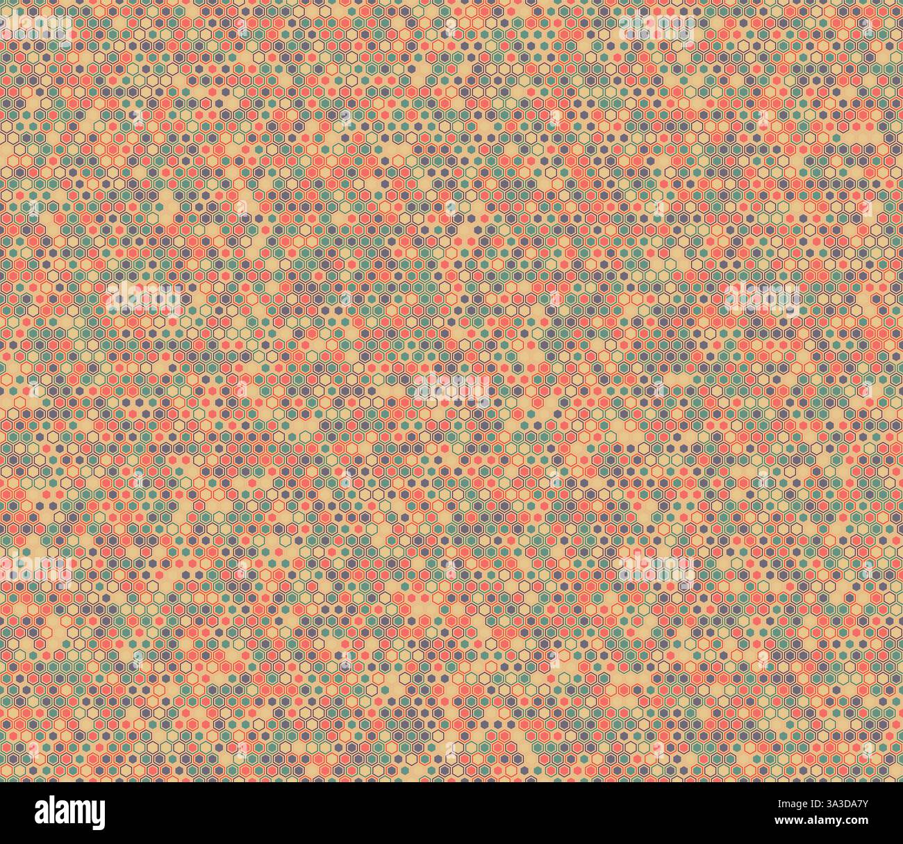 Hexagon pattern. Hexagon mosaic background with inner solid cells. Small hexagon shapes ...