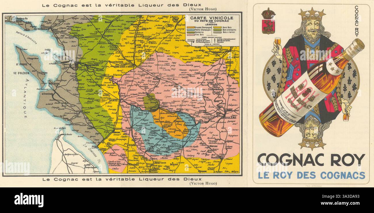 Carte Vinicole du Pays de Cognac - Cognac Roy - Le Roy des Cognacs 1931 ...