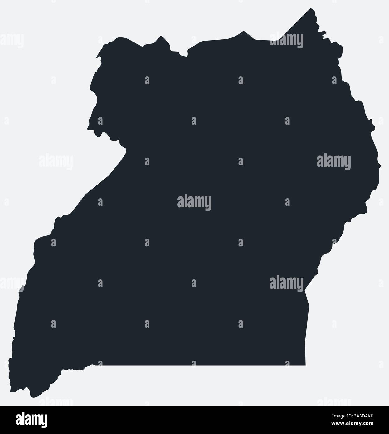 Uganda map. Just a simple border map. Shape of the country. Flat blank Uganda outline. Vector ...