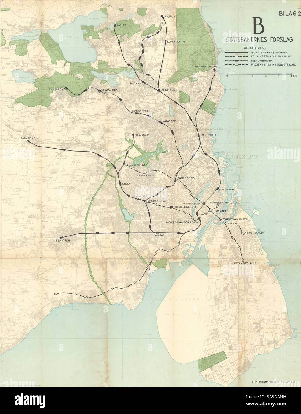 Kobenhavn/Copenhagen Statsbanernes Forslag S-tog actual/planned lines ...