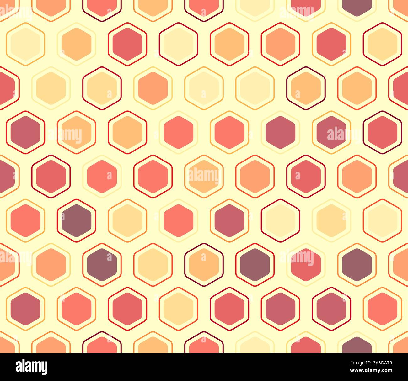Tileable mosaic background. Rounded hexagons mosaic cells with padding ...