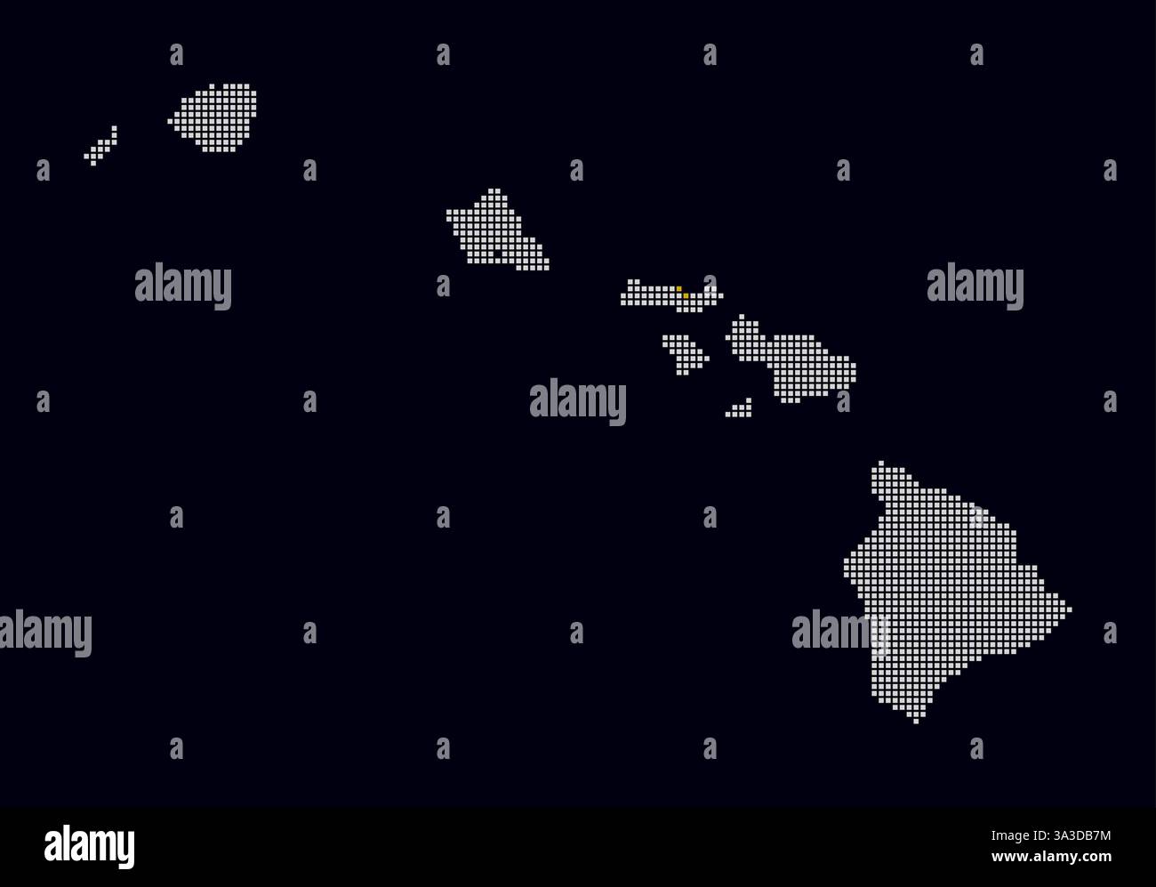Hawaii dotted map. Digital style map of the state on dark background ...
