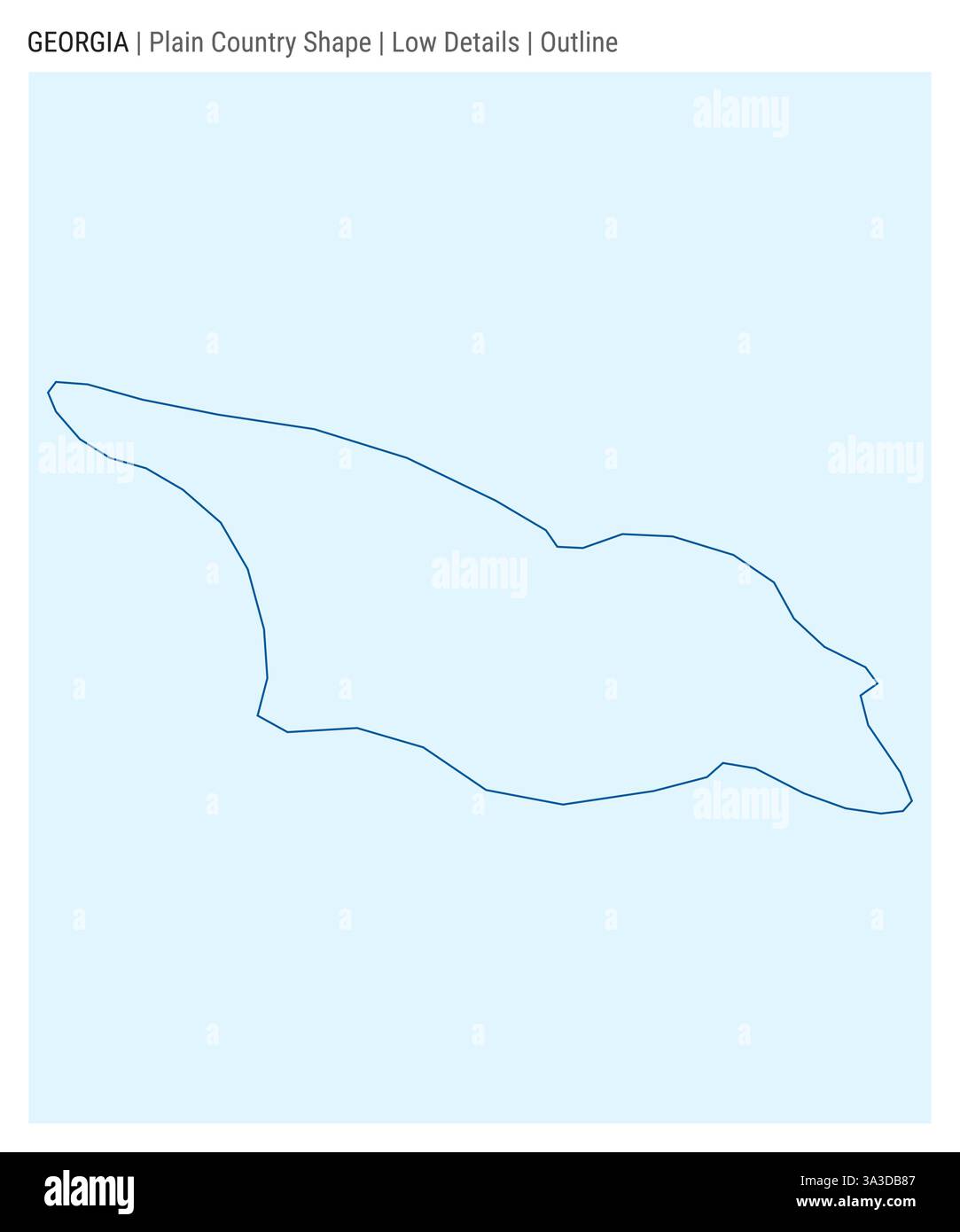 Georgia plain country map. Low details. Outline style. Shape of Georgia ...