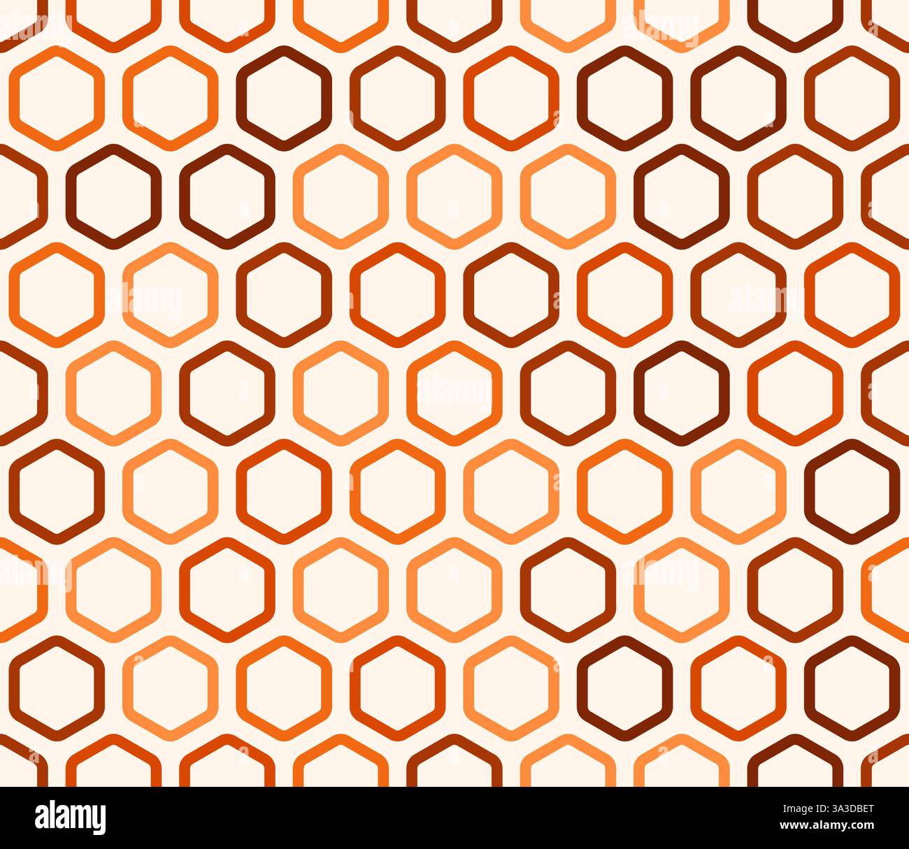 Hexagon background. Bold rounded hexagon cells with padding. Orange color tones. Hexagonal cells ...