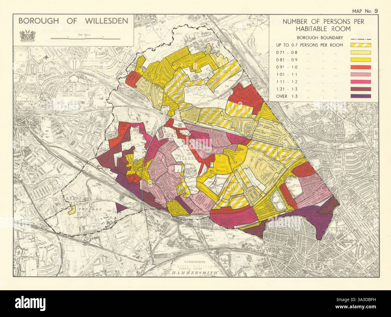 Willesden Borough. Number of persons per habitable room. Kensal Kilburn ...