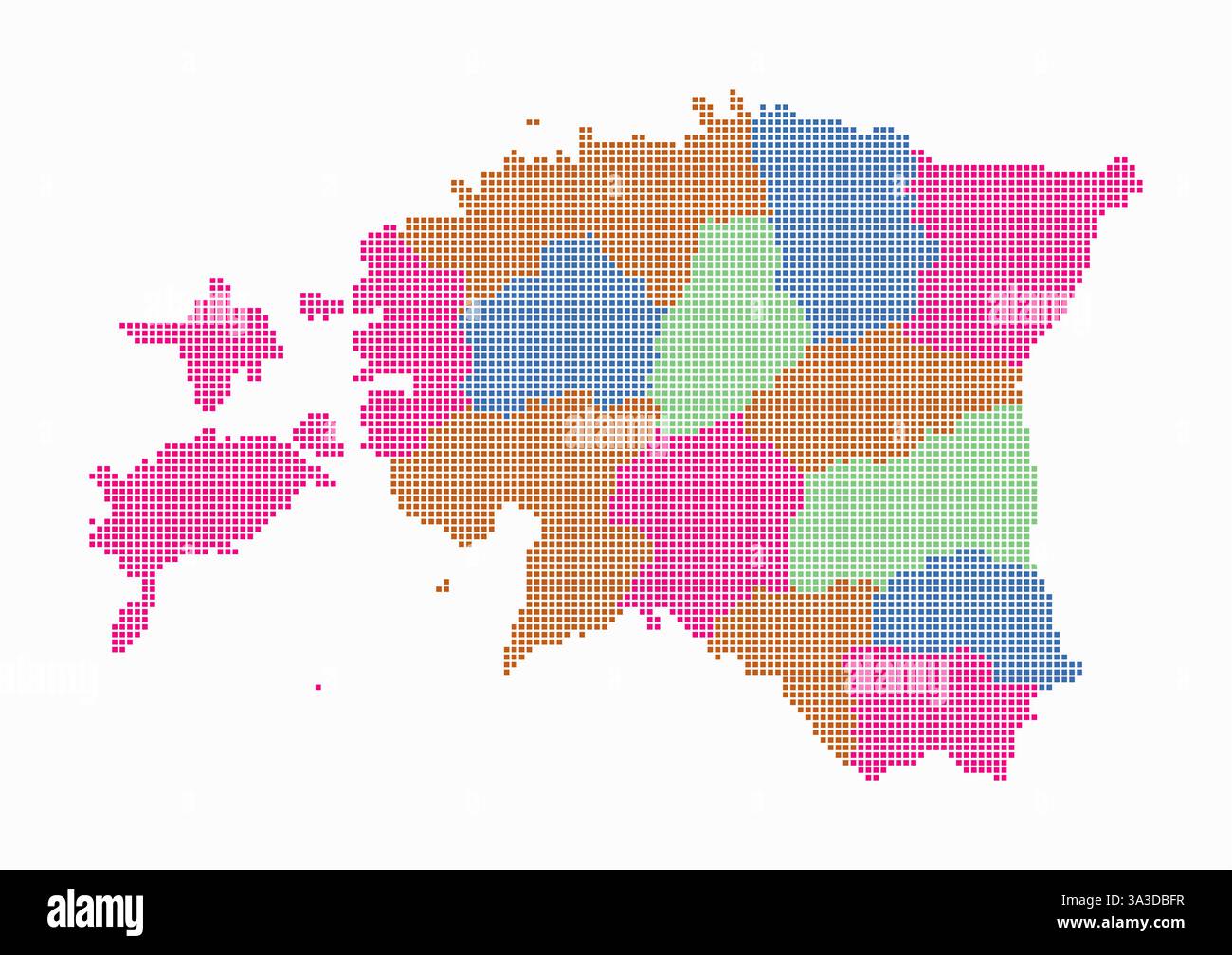 Estonia dotted map. Digital style map of the country on white ...