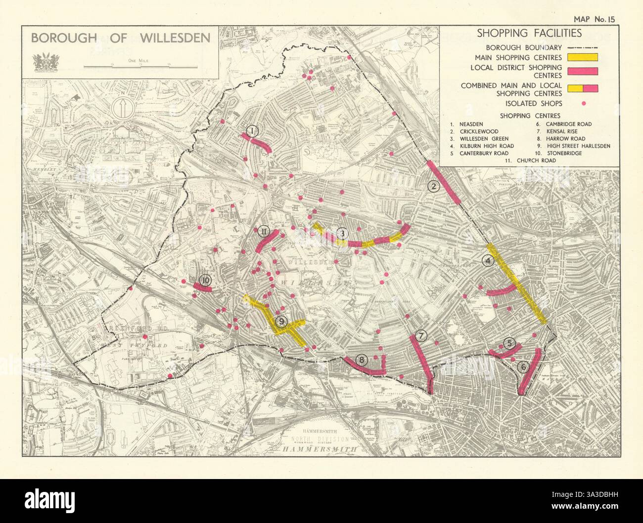 Willesden Borough. Shopping facilities. Kensal Kilburn Neasden 1950 old ...