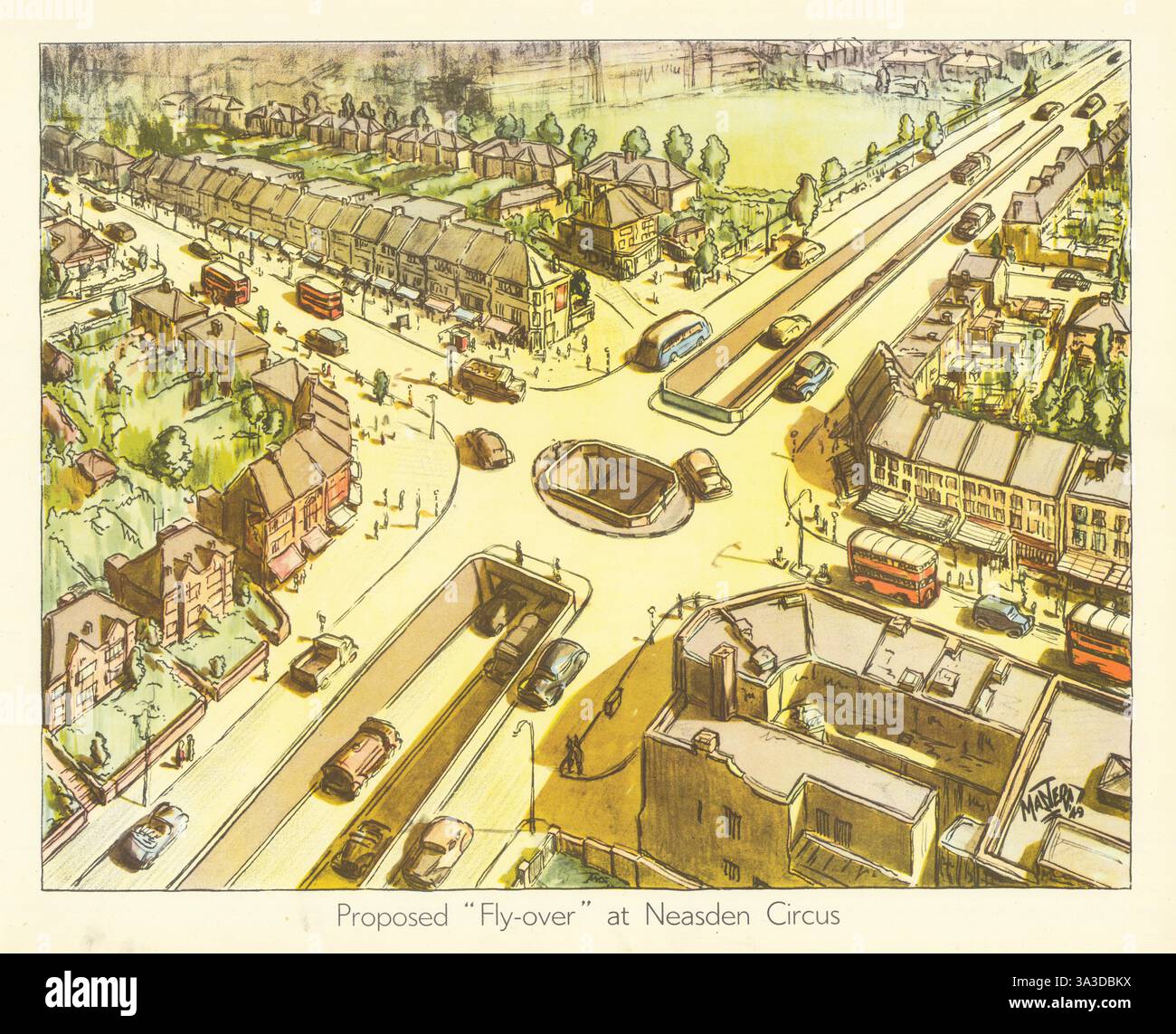 Proposed "Fly-over" at Neasden Circus (Neasden Lane). North Circular ...