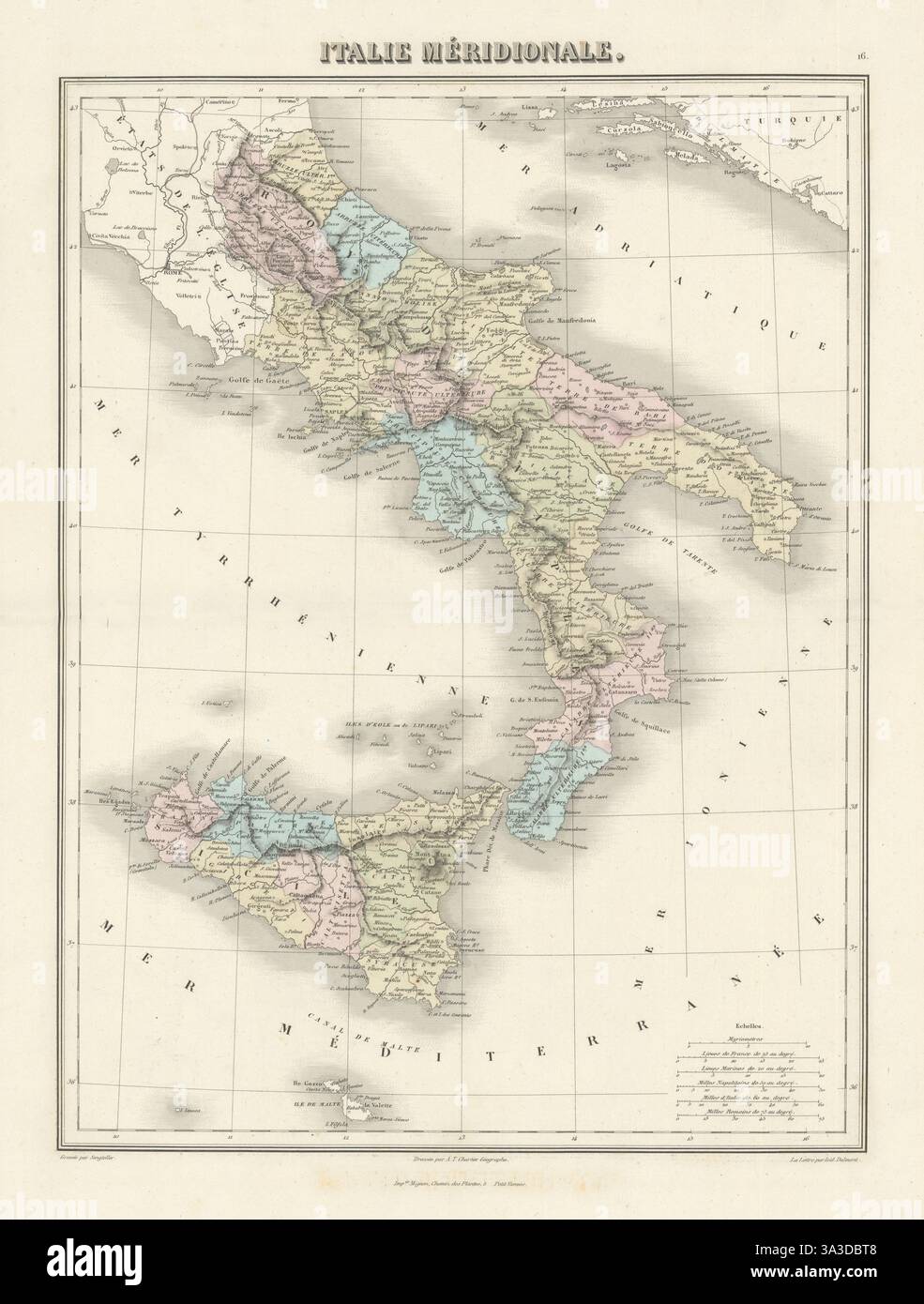 Italie Méridionale by Migeon. Southern Italy. Kingdom of Naples. Sicily ...