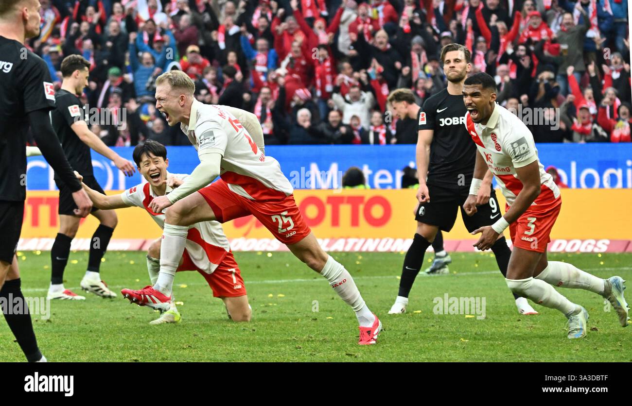 Mainz, Germany. 15th Mar, 2025. Soccer: Bundesliga, FSV Mainz 05 - SC ...