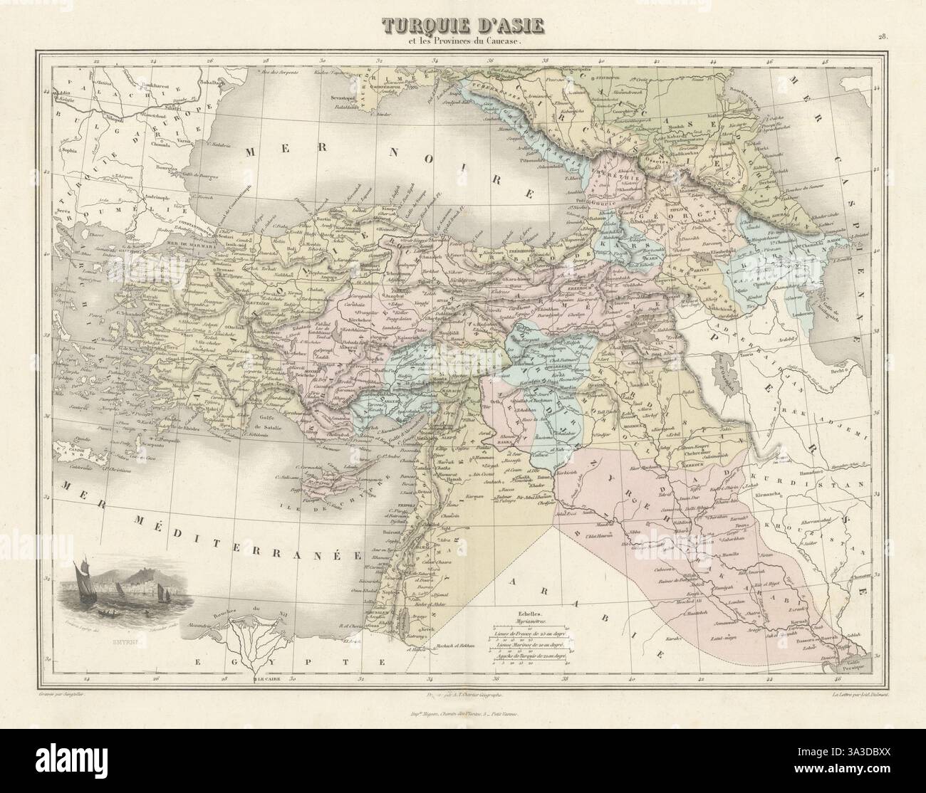 Turquie d'Asie by Migeon. Turkey in Asia. Anatolia Levant Iraq 1861 old ...