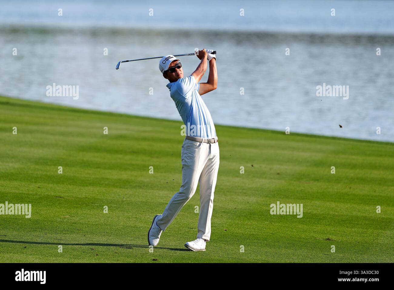 PONTE VEDRA BEACH, FL - MARCH 14: PGA golfer Michael Kim plays his ...
