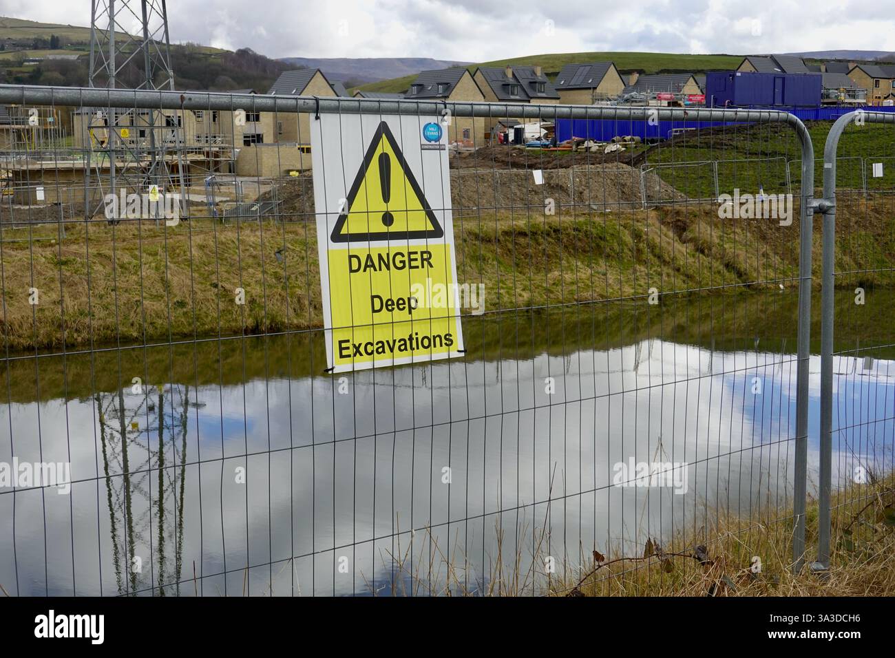 Danger sign at building site Stock Photo - Alamy