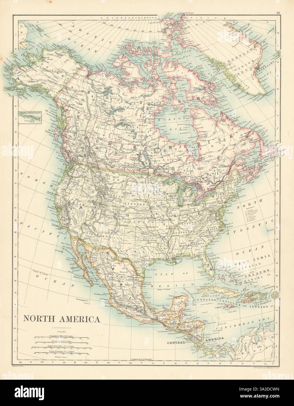 Antique north america map hi-res stock photography and images - Alamy