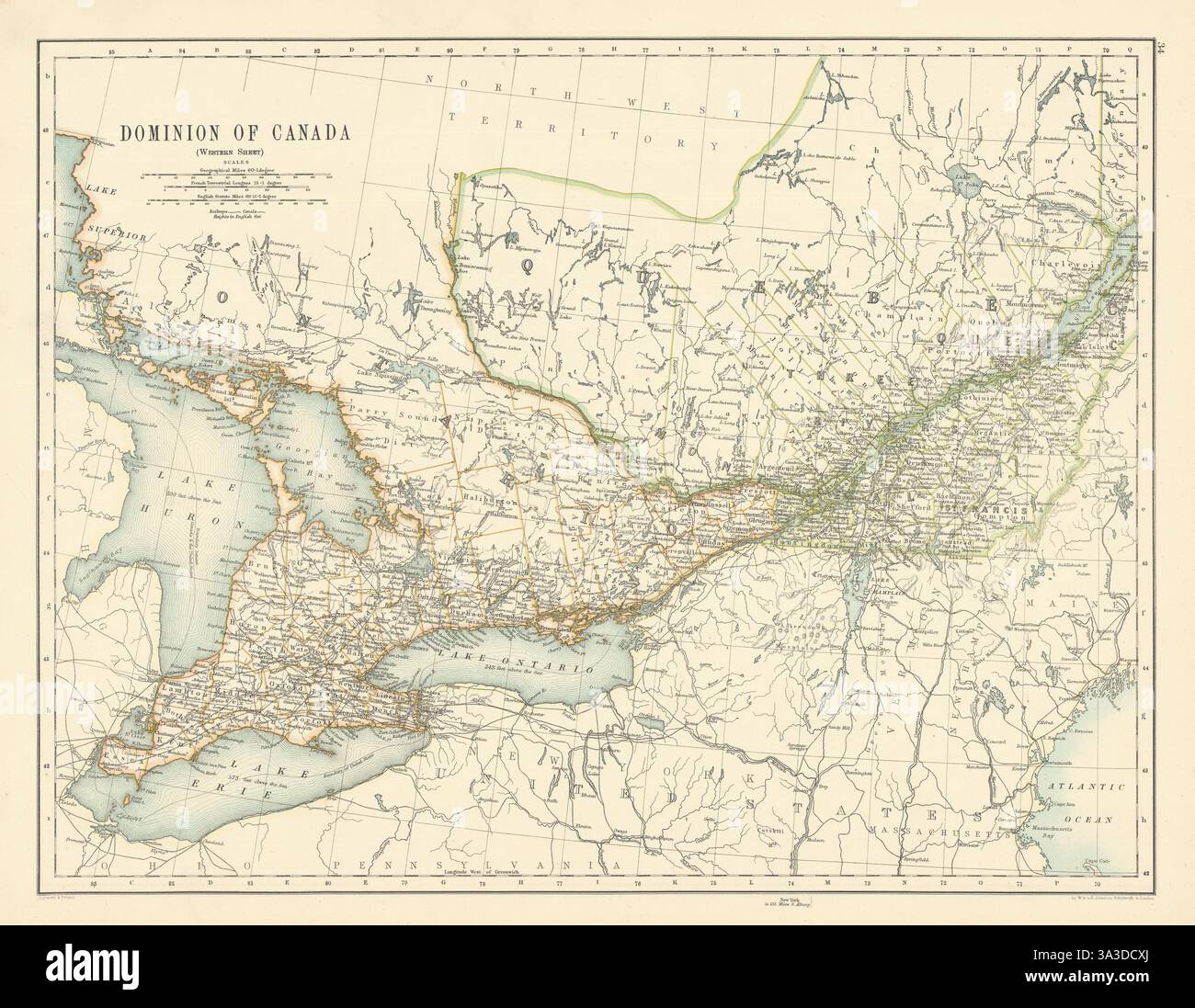 Dominion of Canada (Western Sheet) by W. & A.K. Johnston 1887 old ...