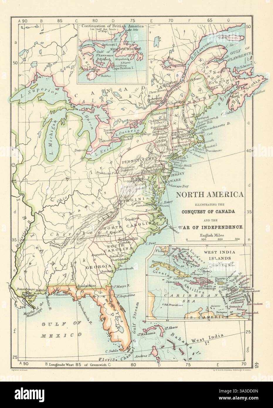 North America illustrating the Conquest of Canada & Revolutionary War ...