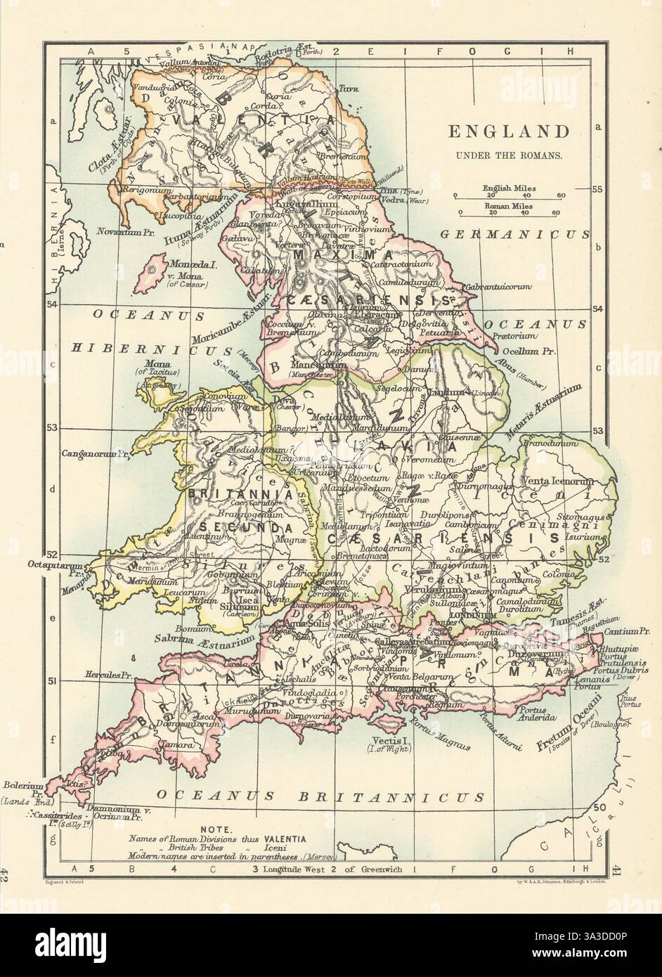 England Britannia Under the Romans by W. & A.K. Johnston. Britannia ...