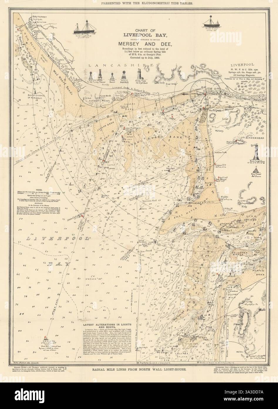 Chart of Liverpool Bay. River Mersey & Dee entrances. Eaton & Bulfield ...
