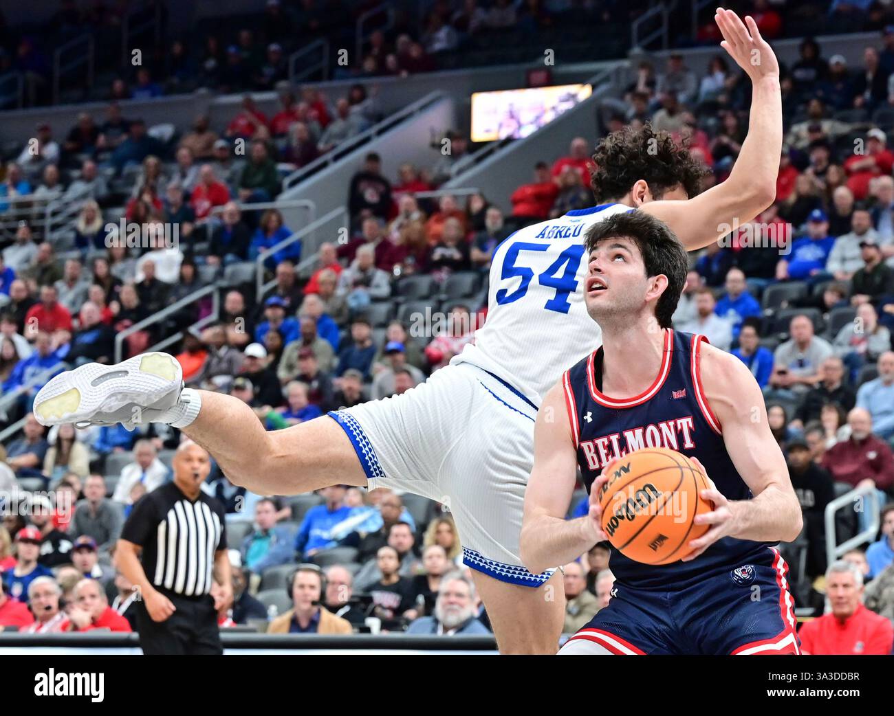 ST. LOUIS, MO - MARCH 08: Belmont forward Sam Orme (14) sets up a shot ...