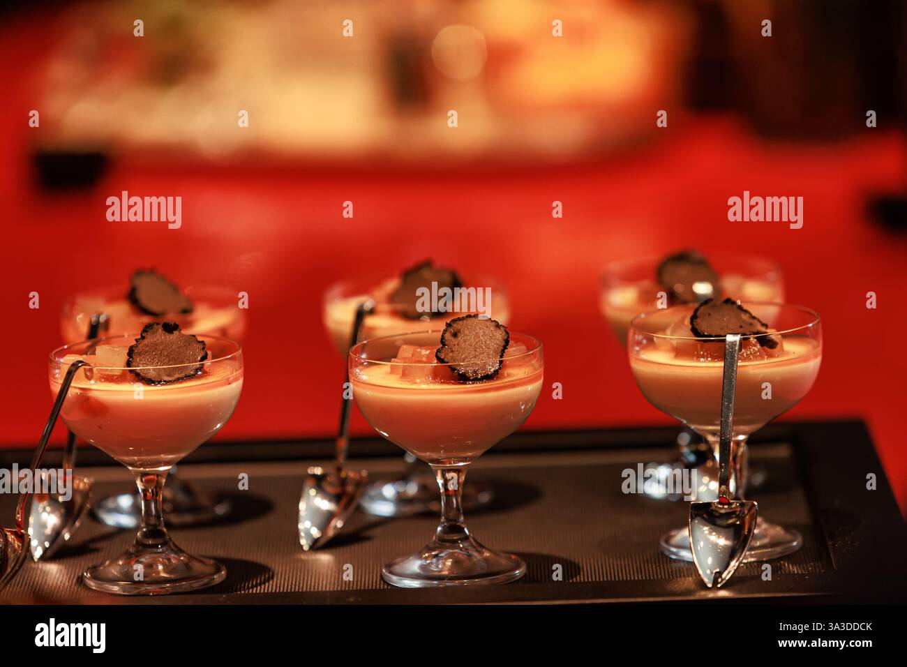 Elegant gourmet dessert served in delicate glassware Stock Photo - Alamy