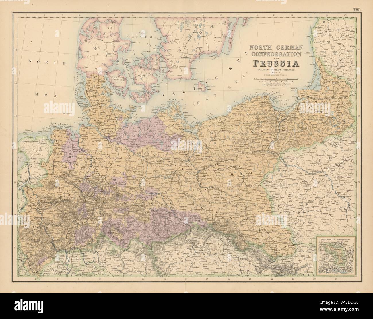 North German Confederation & Prussia. Germany & Poland. FULLARTON c1863 ...