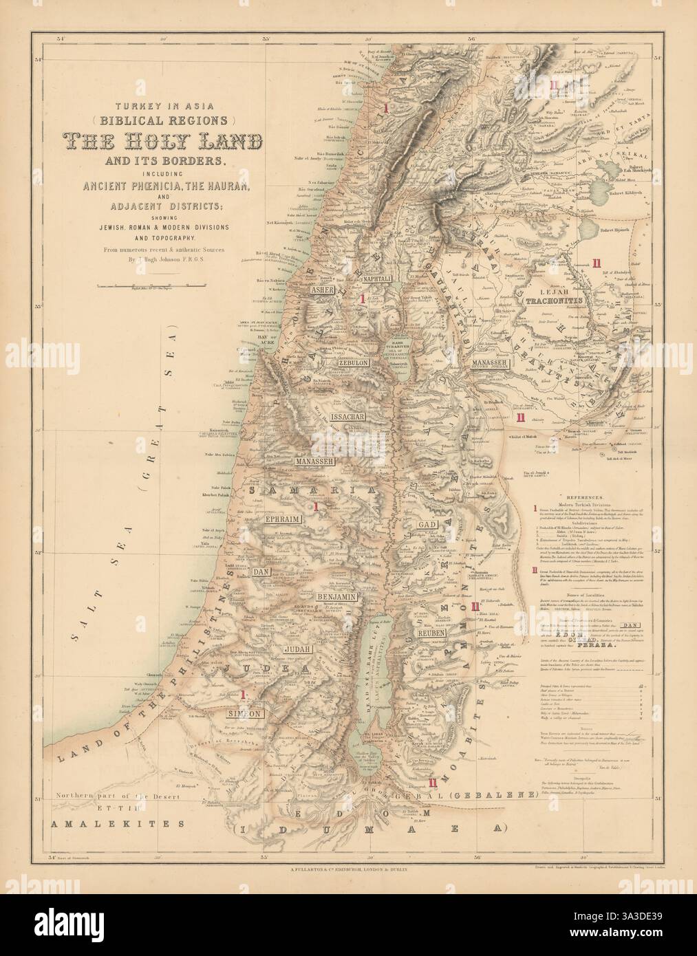 Turkey in Asia Biblical Regions. Holy Land Palestine Israel. FULLARTON ...
