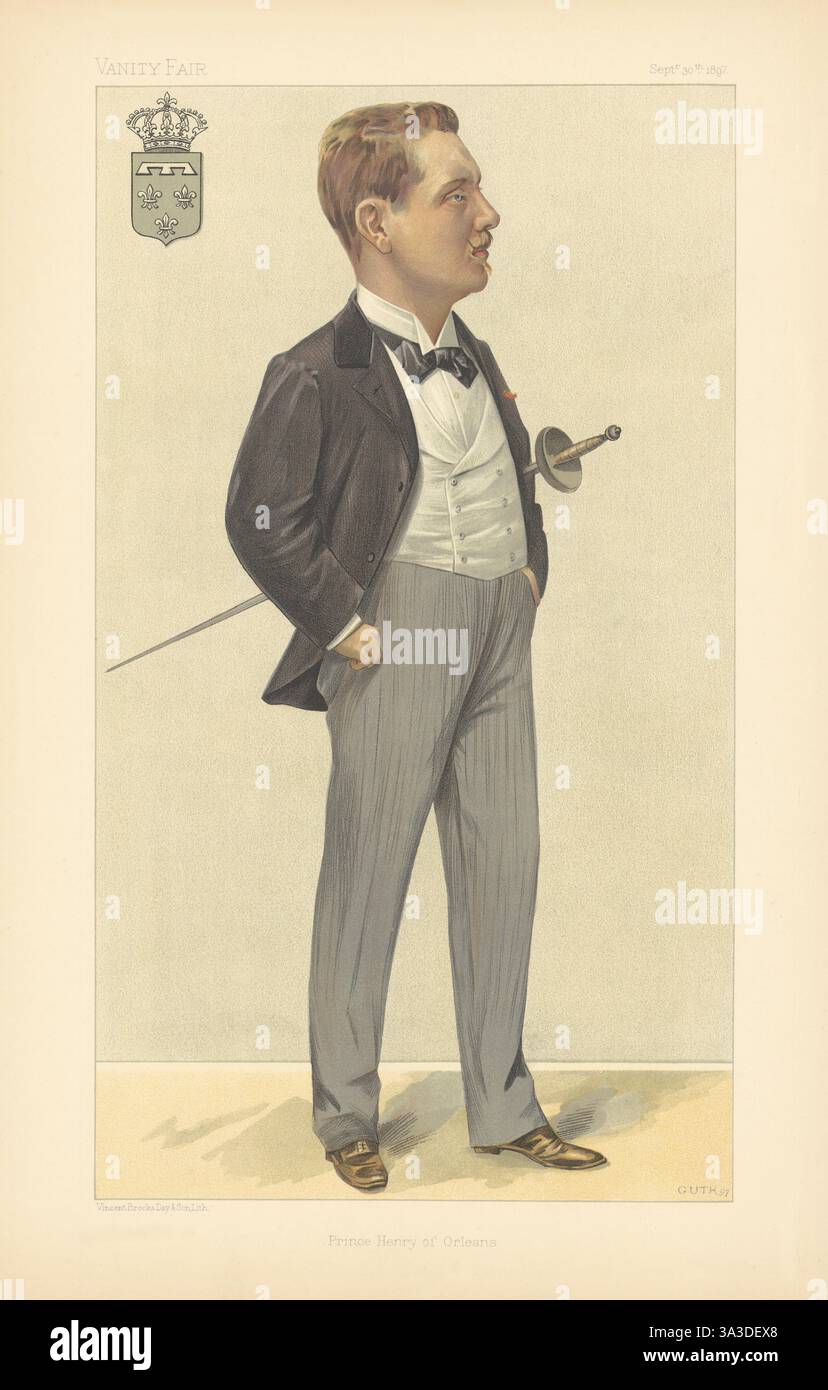 VANITY FAIR SPY CARTOON Prince Henry of Orléans. Fencing Royalty. By ...