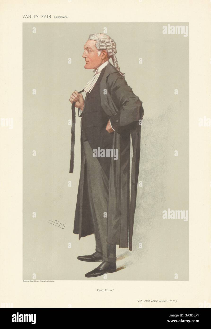 VANITY FAIR SPY CARTOON John Eldon Bankes 'Good Form' Law 1906 old print Stock Photo - Alamy