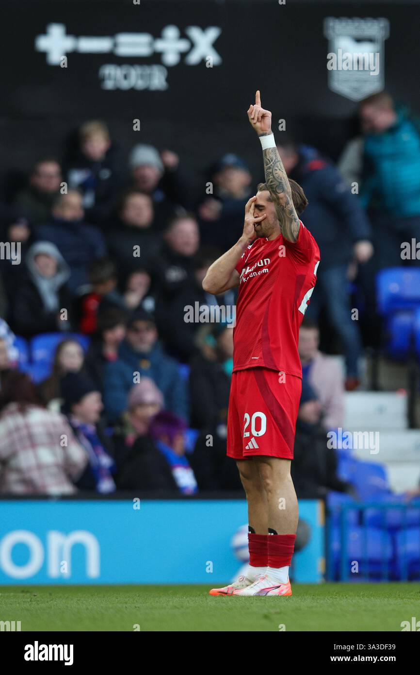 IPSWICH, UK - 13th Mar 2025: Jota Silva of Nottingham Forest celebrates ...
