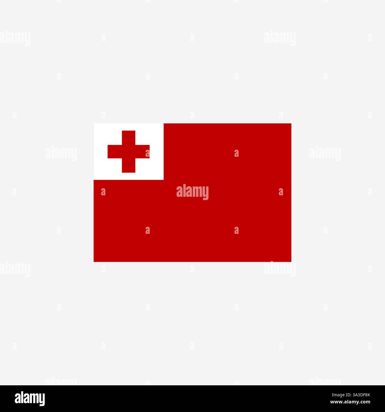 National flag of Tonga country. Vector illustration isolated on white ...