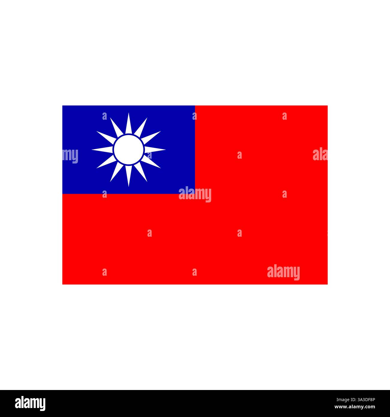 National flag of Taiwan country vector illustration isolated on white ...