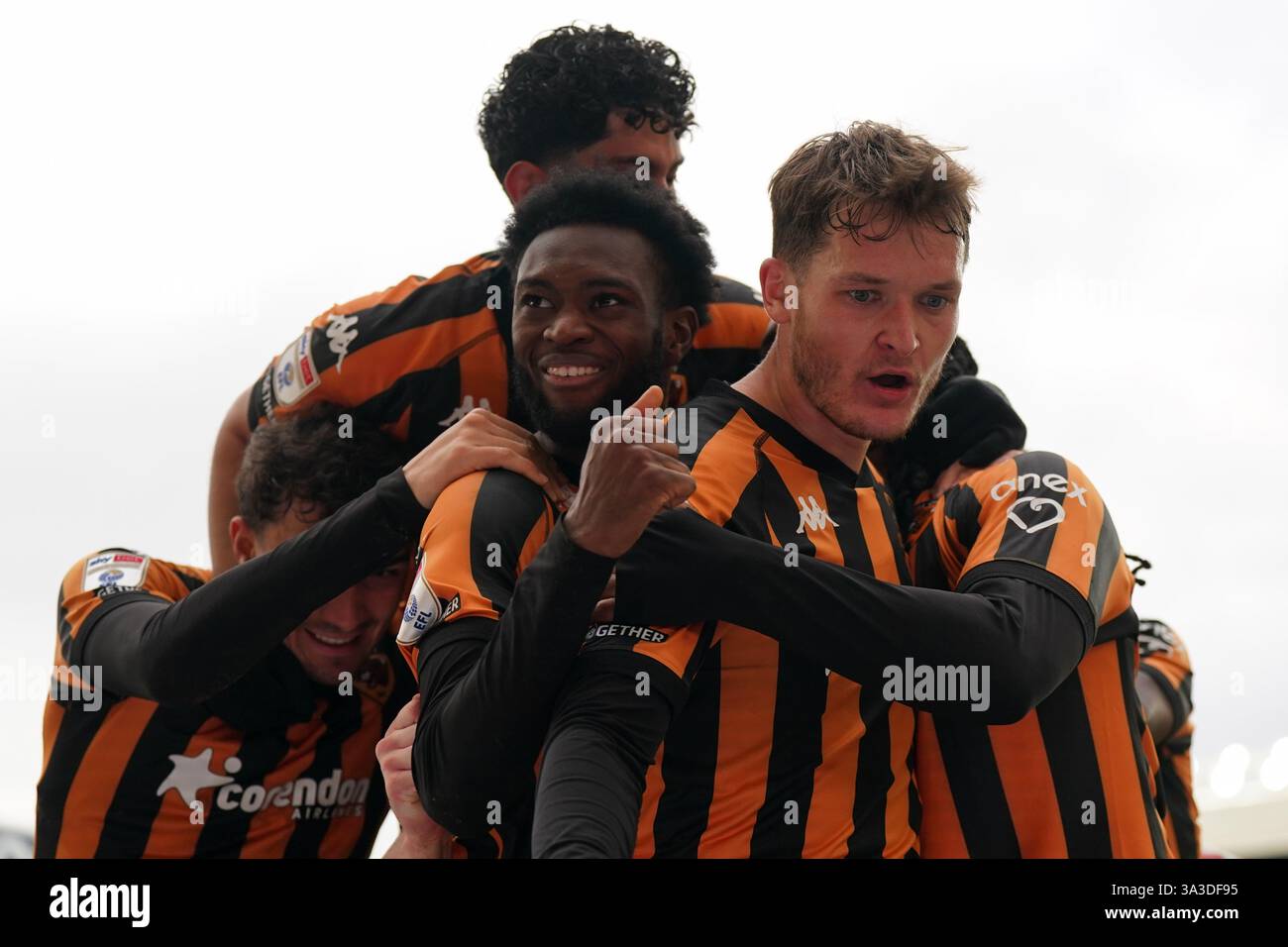 Hull City's Abu Kamara celebrates after scoring his sides first goal ...