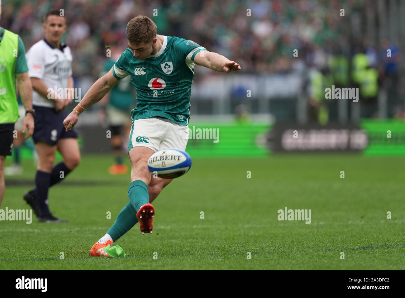Rome, Italy. 15th Mar, 2025. Jack Crowley of Ireland during the Six ...