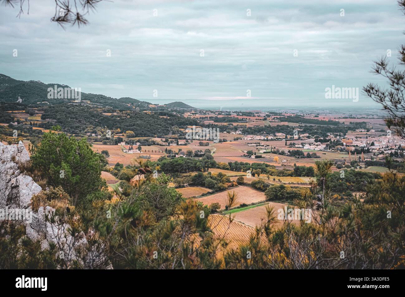 Scenic Agricultural Landscape Typical of Provence. View from Medieval ...